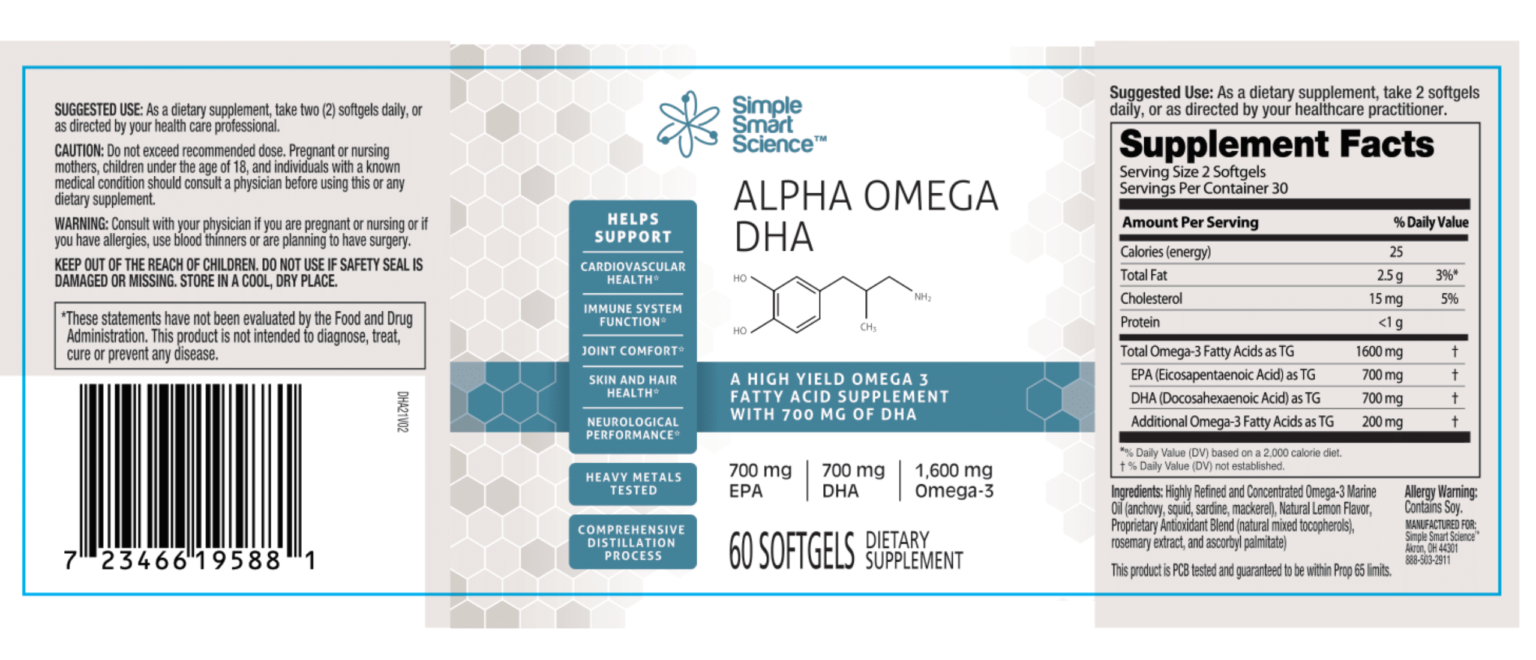 Product Page for Alpha Omega DHA - Simple Smart Science